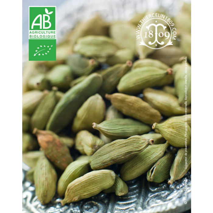 Organic green cardamom whole capsules - 200g