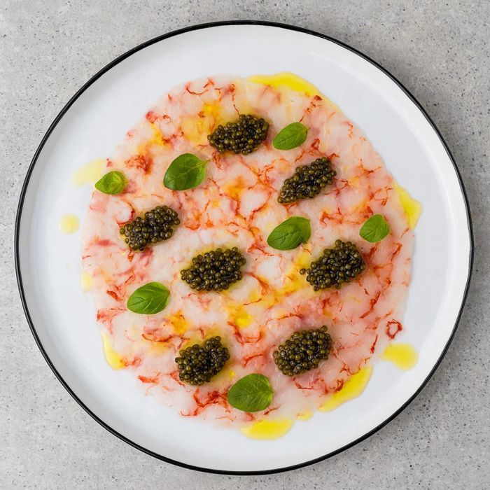 Ready-to-eat gambero rosso carpaccio 12cm diameter - (frozen)