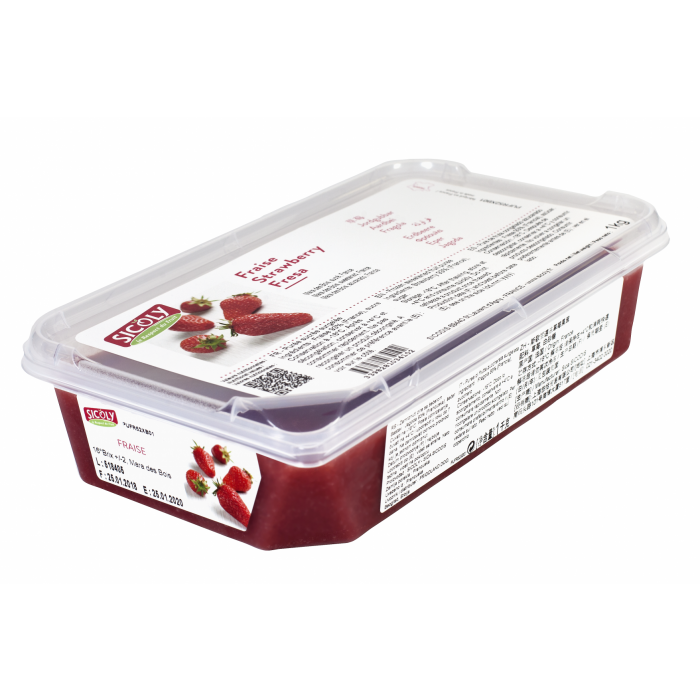 Frozen unsweetened Mara des Bois strawberry puree - 1kg - 100% natural ...