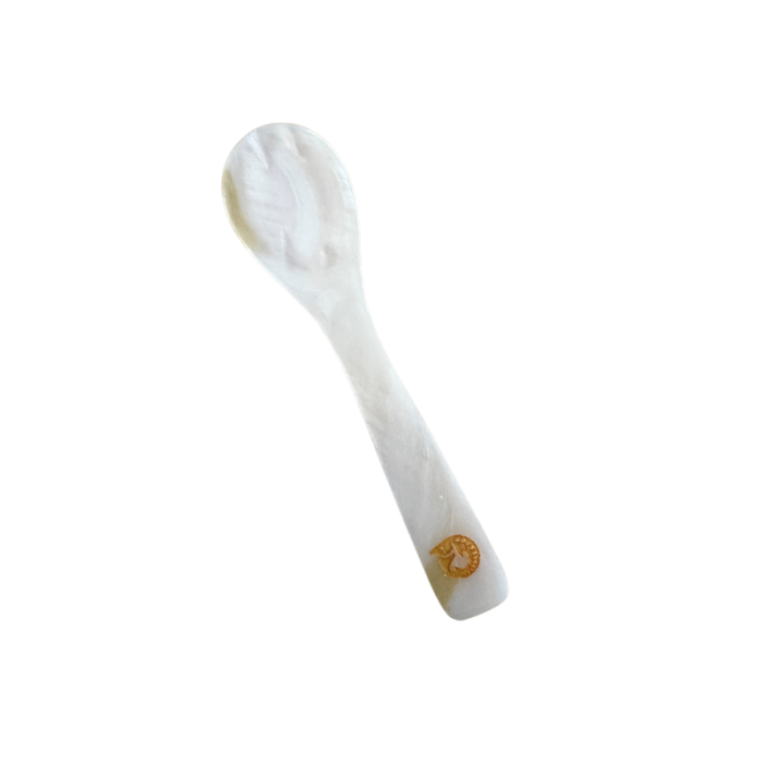 Mother-pearl caviar spoon 7 cm with kaviari logo- preserves the ...