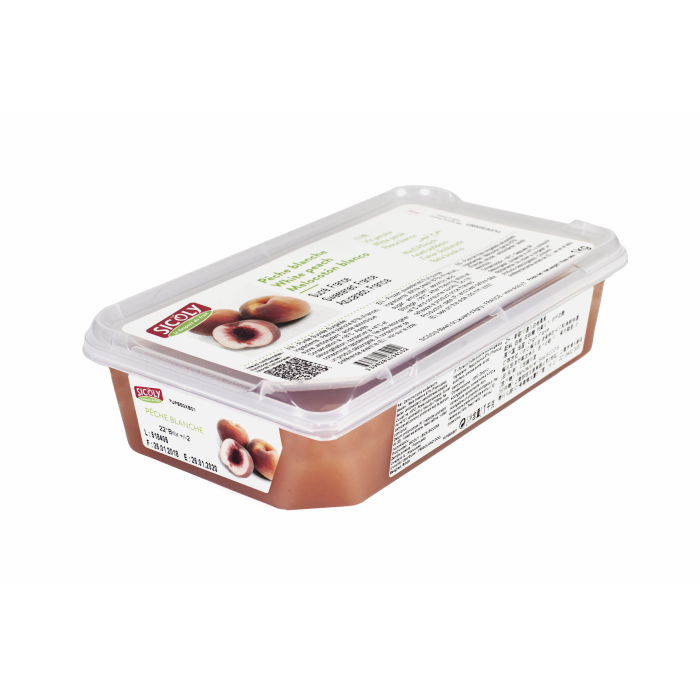 White peach puree - 1kg (frozen) - no added sugar